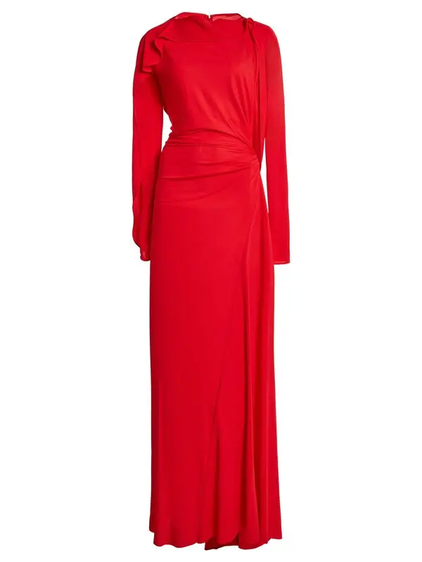 Victoria Beckham Draped Jersey Gown - Red
