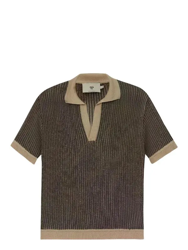 MISCI Short Sleeve Polo Top - Brown