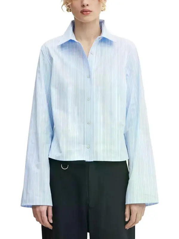 WON HUNDRED Striped Button-down Shirt - Blue