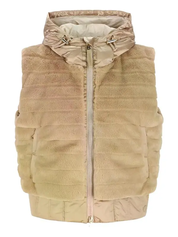 Bogner Hooded Faux Fur Gilet - Neutrals