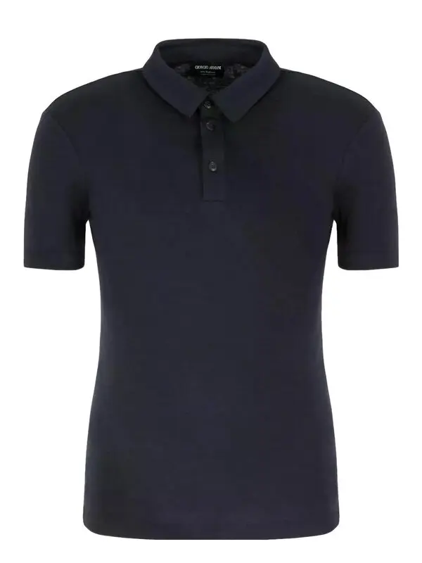 Giorgio Armani Buttoned Polo Shirt - Blue