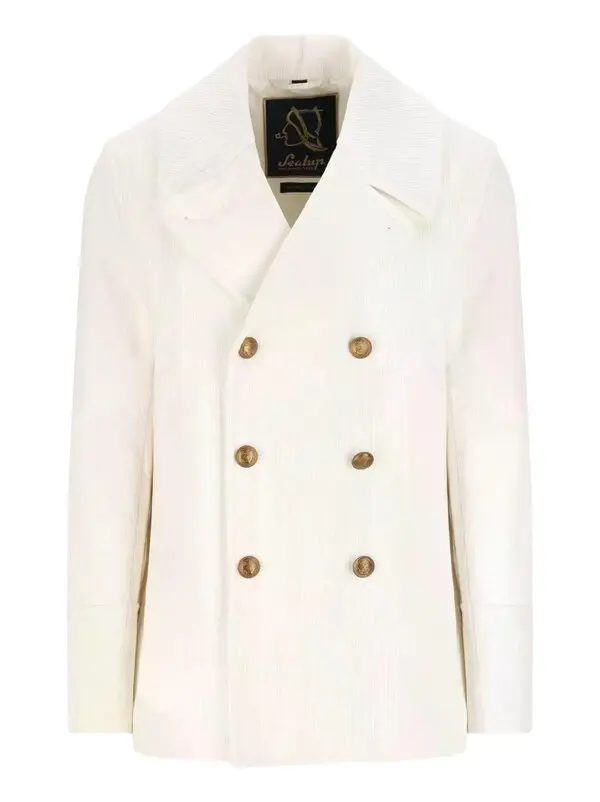 SEALUP Amalfi Double-breasted Pea Coat - White