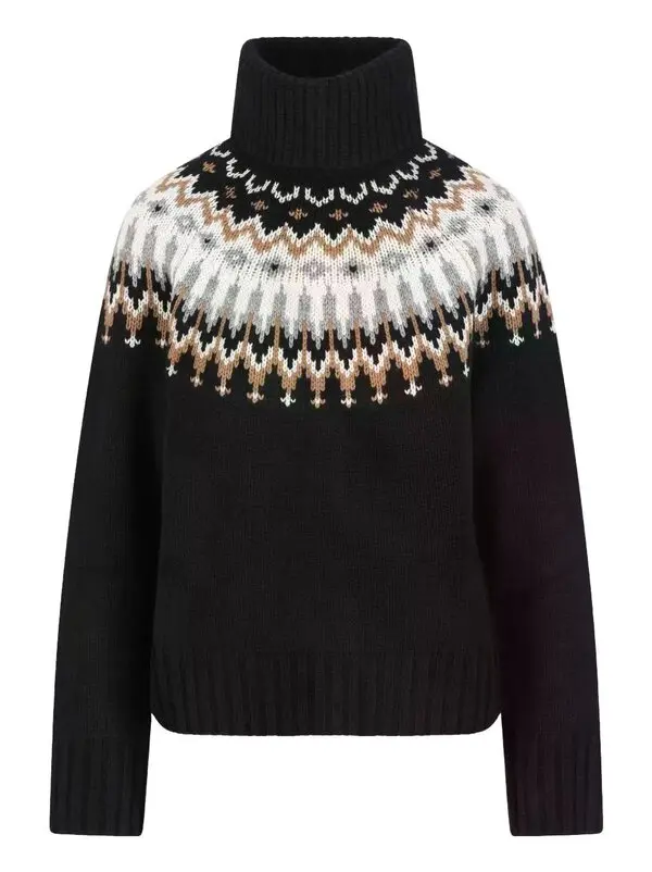 Bogner Patterned Roll-neck Sweater - Black