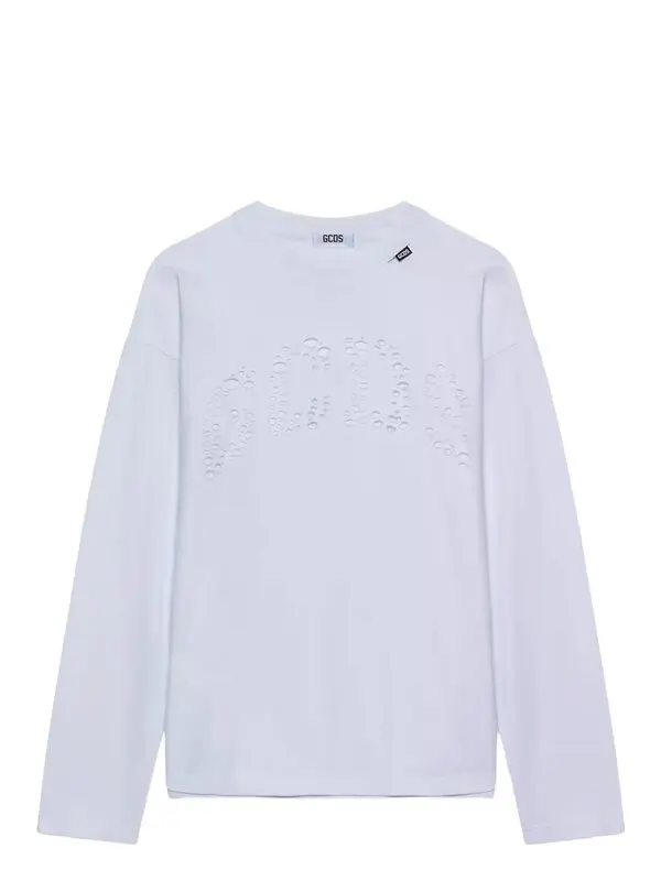 Gcds Laser Cut-logo Long-sleeved T-shirt - White