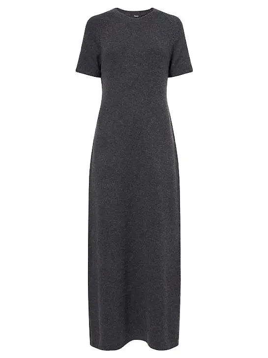 Theory Raglan Wool-cashmere Maxi Dress - Charcoal