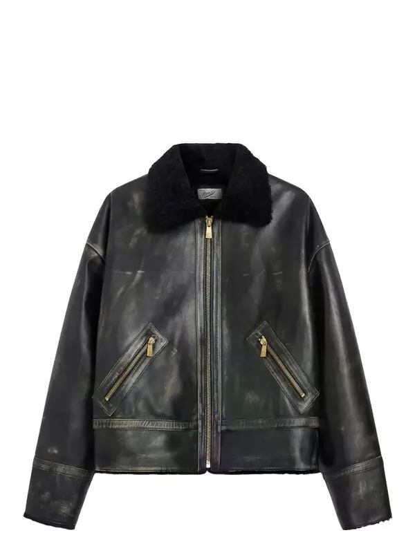 PENCE 1979 Shearling-collar Jacket - Black