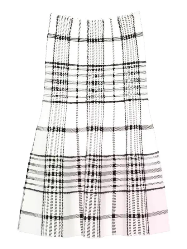 Brandon Maxwell Rory Knit Skirt - White