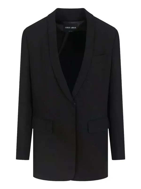 Giorgio Armani Shawl-lapel Pocket Coat - Black