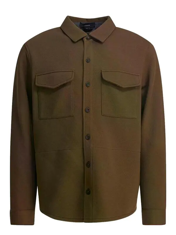 Vince Cotton Blend Shirt Jacket - Brown