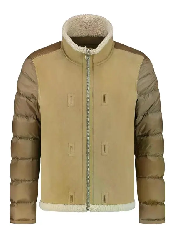 TEN C Padded Panelled Jacket - Brown