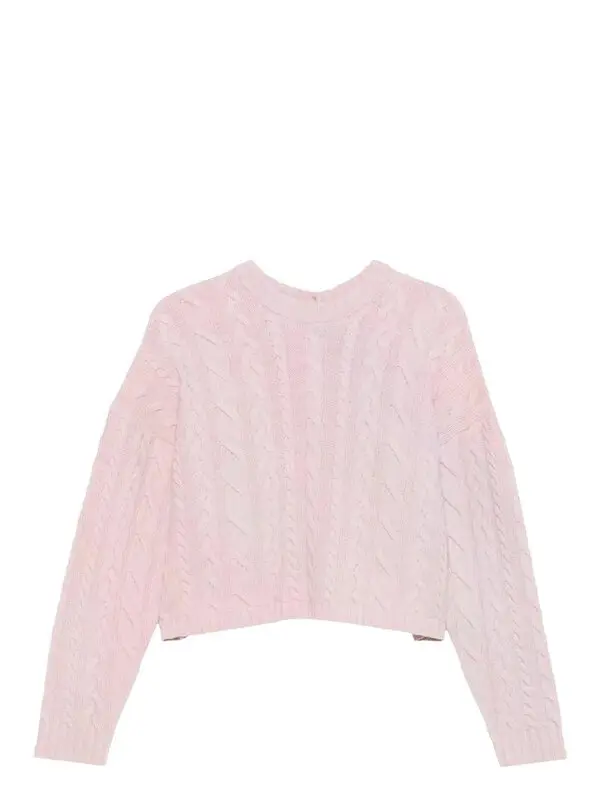 3311 Cable-knit Open-back Sweater - Pink