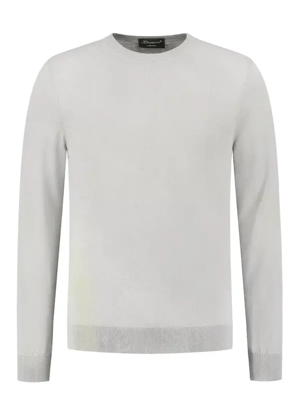 DORIANI CASHMERE Crew-neck Fine Knit Sweater - Grey