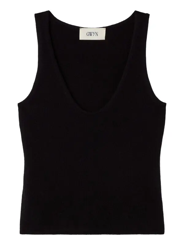 Goop Gwyn Paloma Cashmere Tank - Black