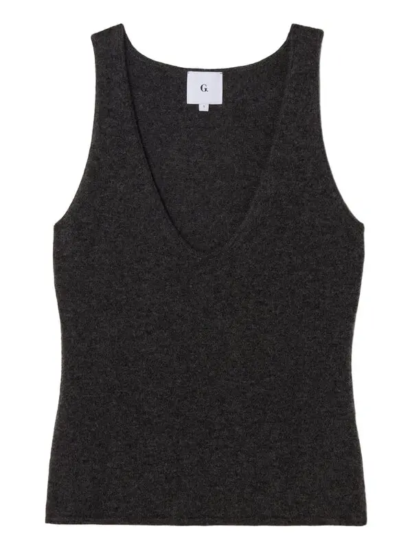 Goop Gwyn Paloma Cashmere Tank - Charcoal
