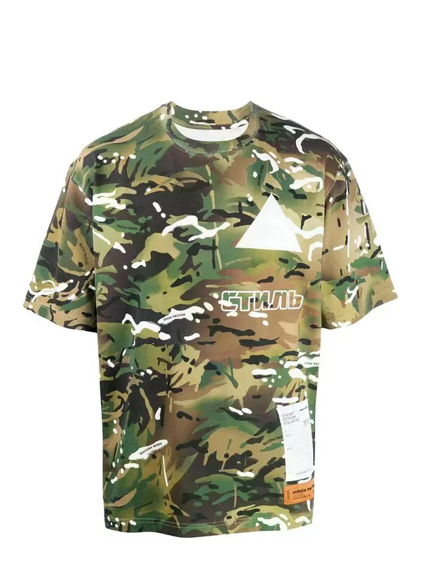 Heron Preston Camouflage Print T-shirt - Green