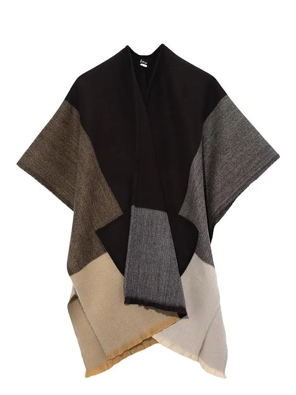 Echo Colorblock Poncho - Black