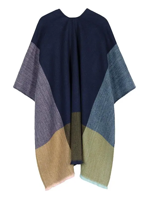 Echo Colorblock Poncho - Navy
