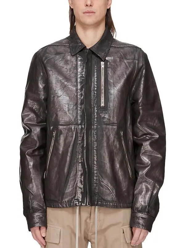 Rick Owens Concealed Zip Front Jacket - Bronze