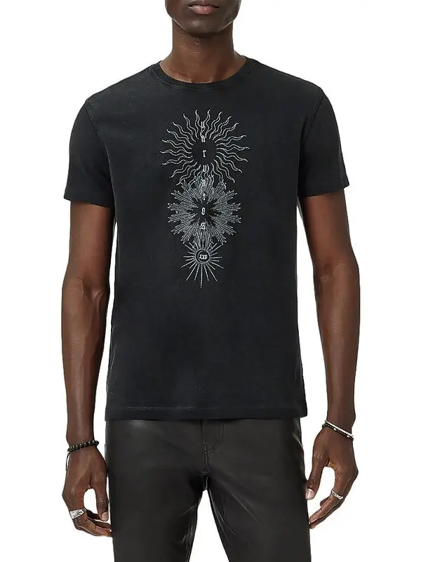 John Varvatos Rays Short Sleeve Graphic Tee - Black