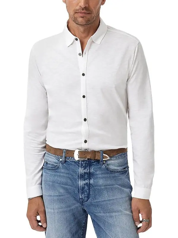 John Varvatos Gareth Mercerized Cotton Shirt - White