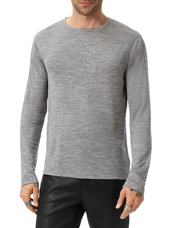 John Varvatos Clemente Long Sleeve Tee - Medium Gray