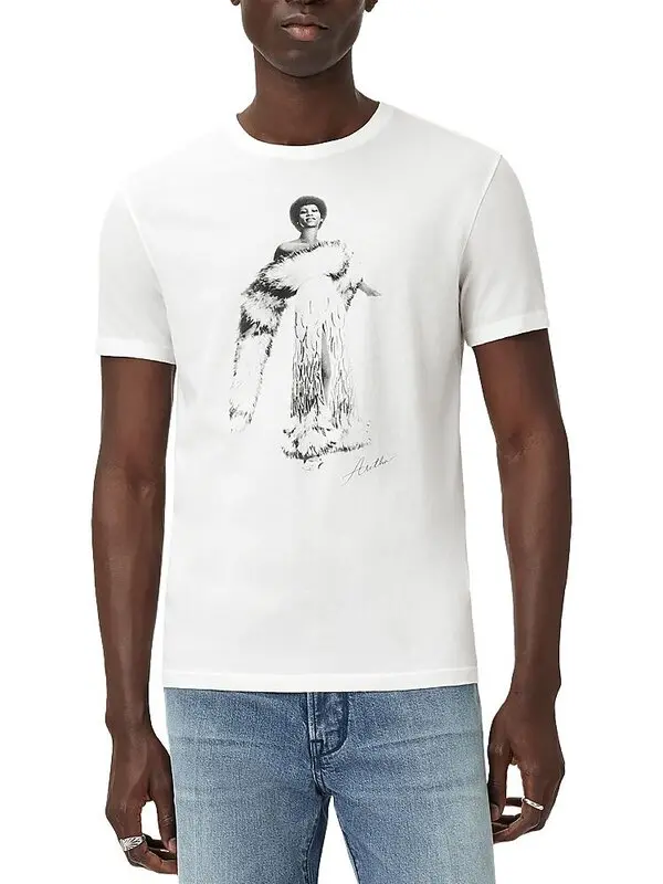 John Varvatos Aretha Franklin Graphic Tee - Salt
