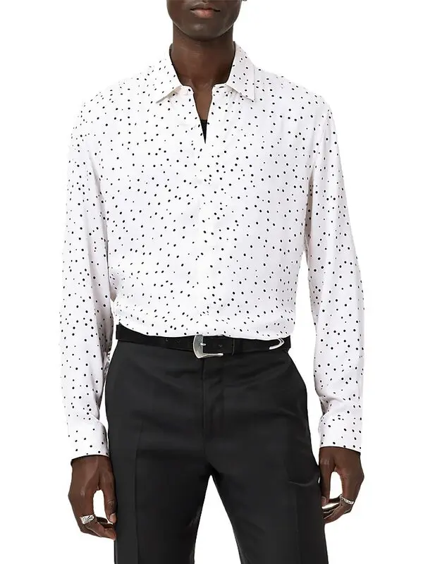 John Varvatos Rodney Printed Button Front Shirt - White