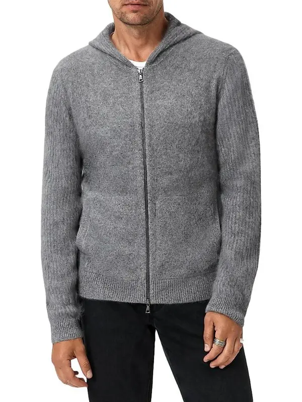 John Varvatos Catherine Cashmere Hoodie - Deep Charcoal