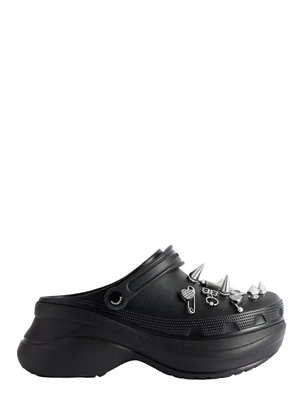 Balenciaga Crocs Mule With Jibbitz Charms - Black