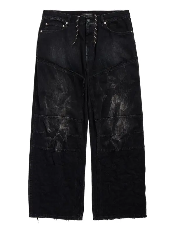 Balenciaga Double Knee Denim Pants - Black
