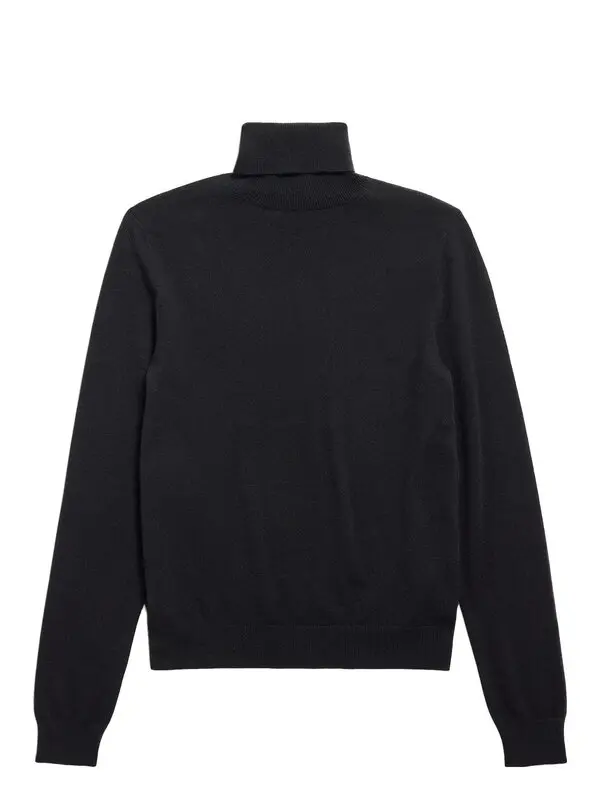 Balenciaga Classic Cashmere Knit Turtleneck Sweater - Black