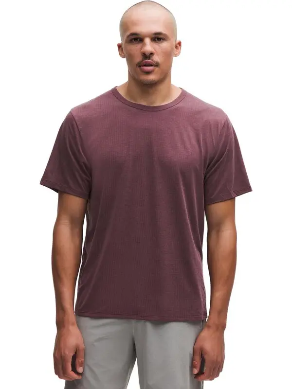 Lululemon Mile Maker Mesh Short-sleeve T-shirt - Heathered Burgundy Bay
