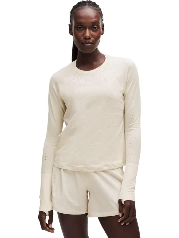 Lululemon Swiftly Mesh-back Long-sleeve Shirt - Light Ivory