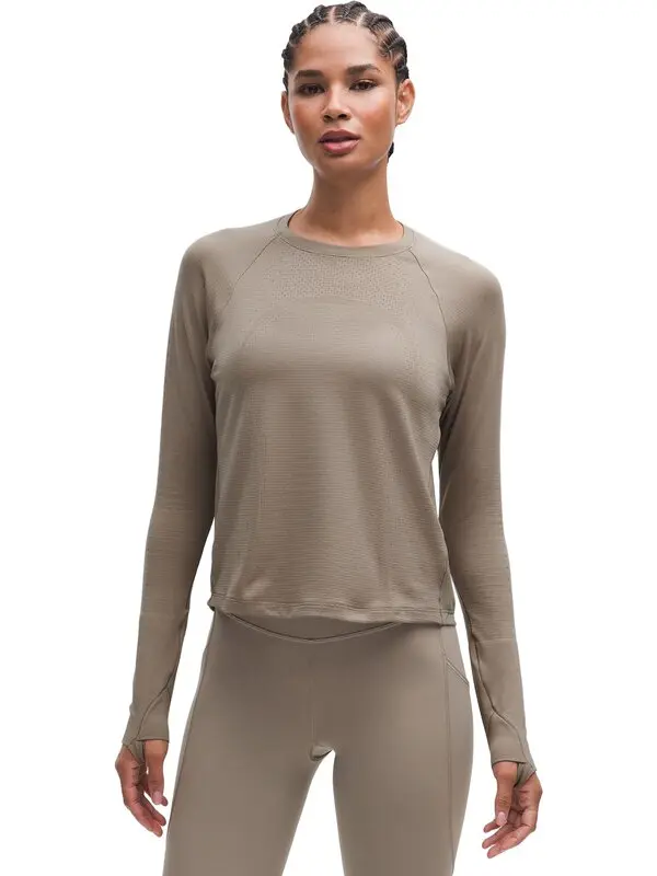 Lululemon Swiftly Mesh-back Long-sleeve Shirt - Warm Ash Grey