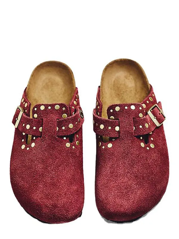 BIRKENSTOCK Boston Rivets Clogs - Zinfandel