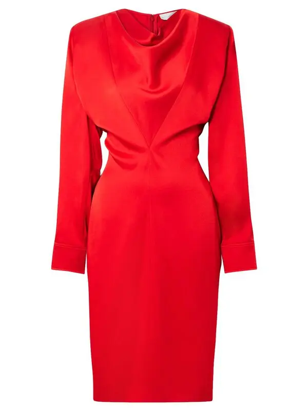 Stella McCartney Draped Satin Midi Dress - Red