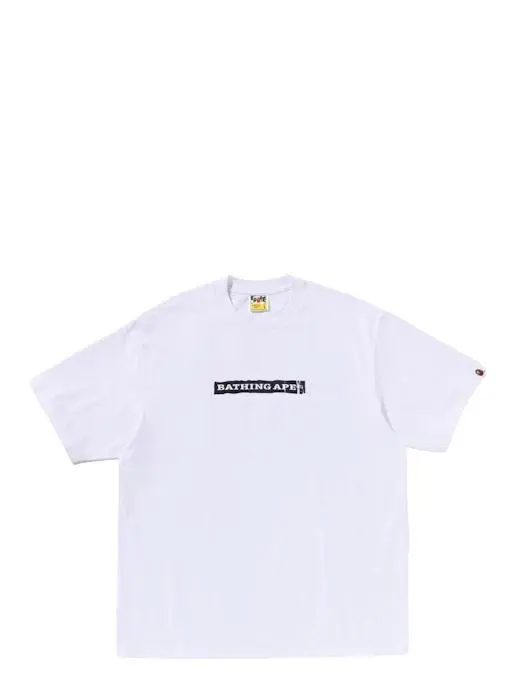 A BATHING APE Screen Print Stencil Logo Relaxed Fit Tee Shirt - White
