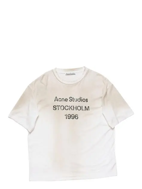 Acne Studios Logo Relaxed Fit T-shirt - Dusty White