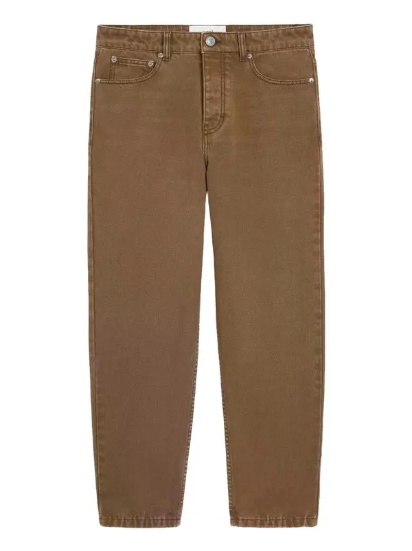 AMI Paris Tapered Cotton Jeans - Brown