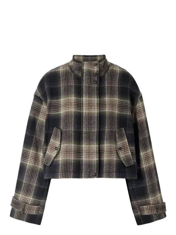 Veronica Beard Bateman Checked Wool-blend Jacket - Blue