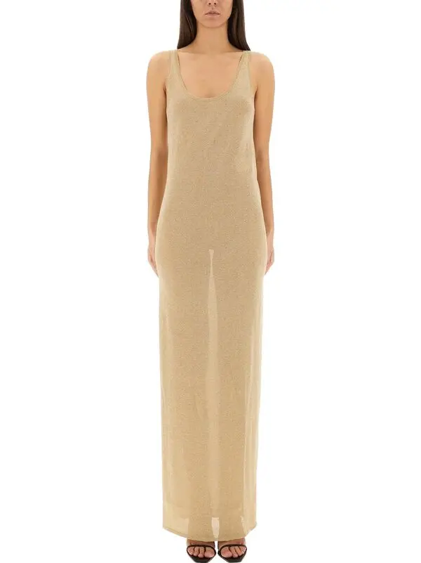 Saint Laurent Lurex Knit Dress - Gold