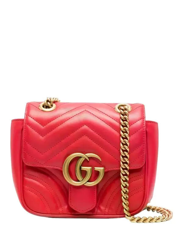 Gucci Mini Gg Marmont Shoulder Bag - Red