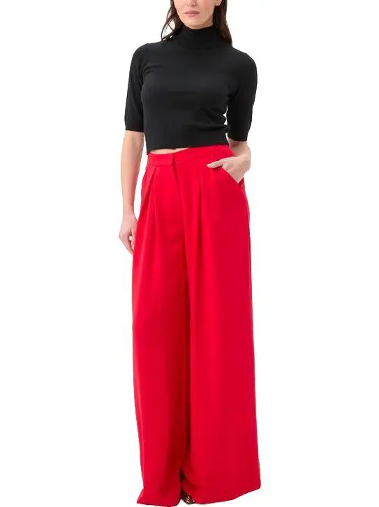 Trina Turk Drapey Wide Leg Pant - Moulin Rouge