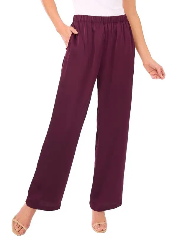 CECE DUPRAZ Straight-leg Crepe Pants With Elastic Waist - Potent Purple