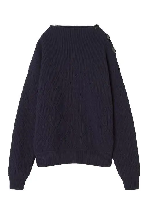 LANVIN Wool Sweater With Diamond Detail - Montana