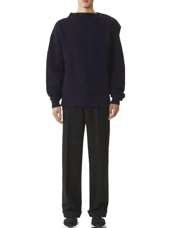 LANVIN Wool Sweater With Diamond Detail - Montana