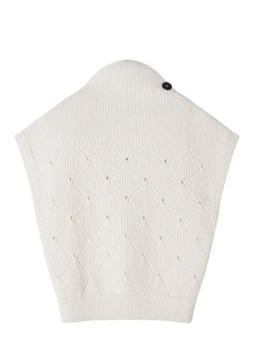 LANVIN Diamond Detail Sleeveless Wool Sweater - Cloth