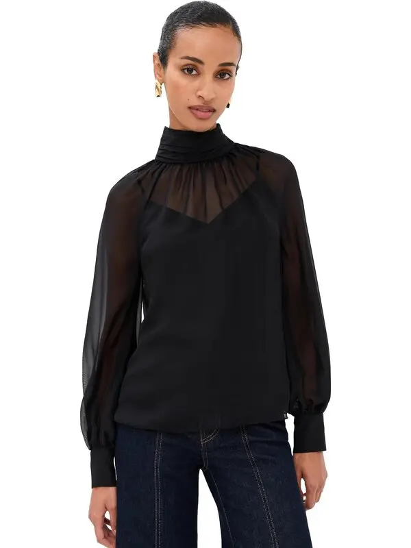 Veronica Beard Alyssa Silk Blouse - Black