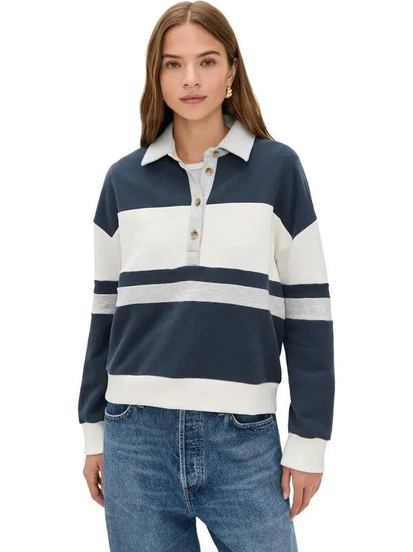 Faherty Brand High Standard Fleece Rugby Top - Retro Moon