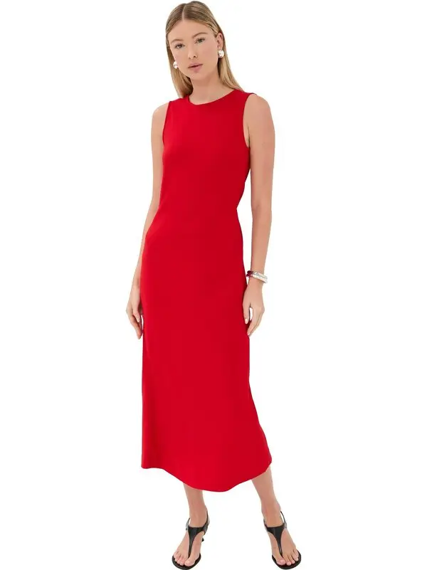 Another Tomorrow Cowl Back Sheath Dress - Scarlet